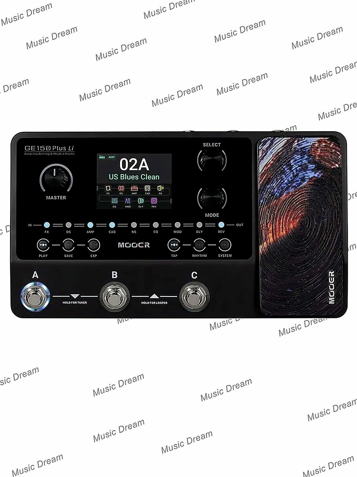 Mooer GE150 Plus Li Процессор гитарных эффектов, вес 1300 г, 35x15x6.5 см