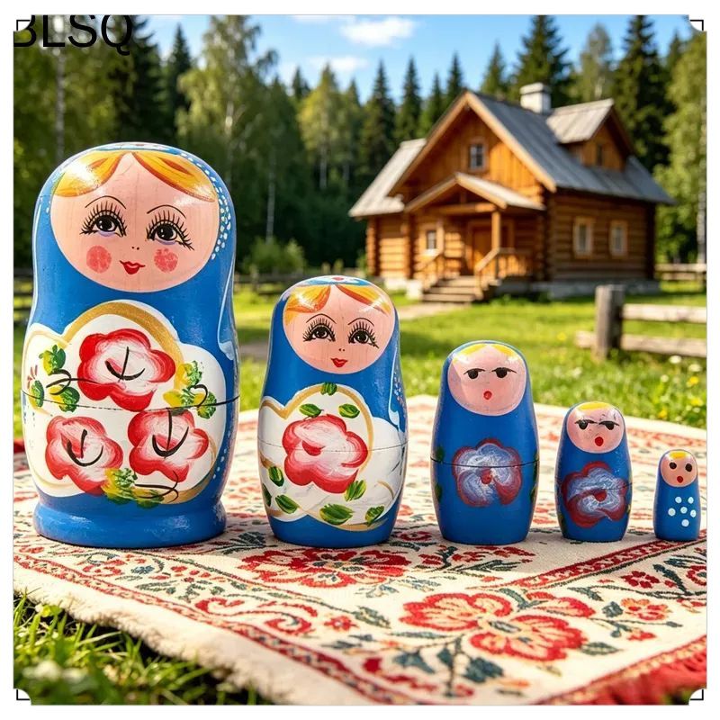 Матрешка из дерева 5 уровней, ручная роспись, народный стиль, игрушка для детей, сувенир