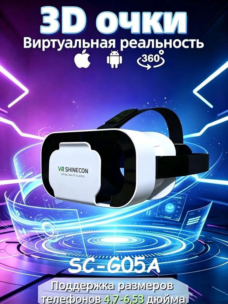VR очки виртуальной реальности для телефона SC-G05A с регулировкой линз под зрение до -6D угол обзора 85 IOS Android
