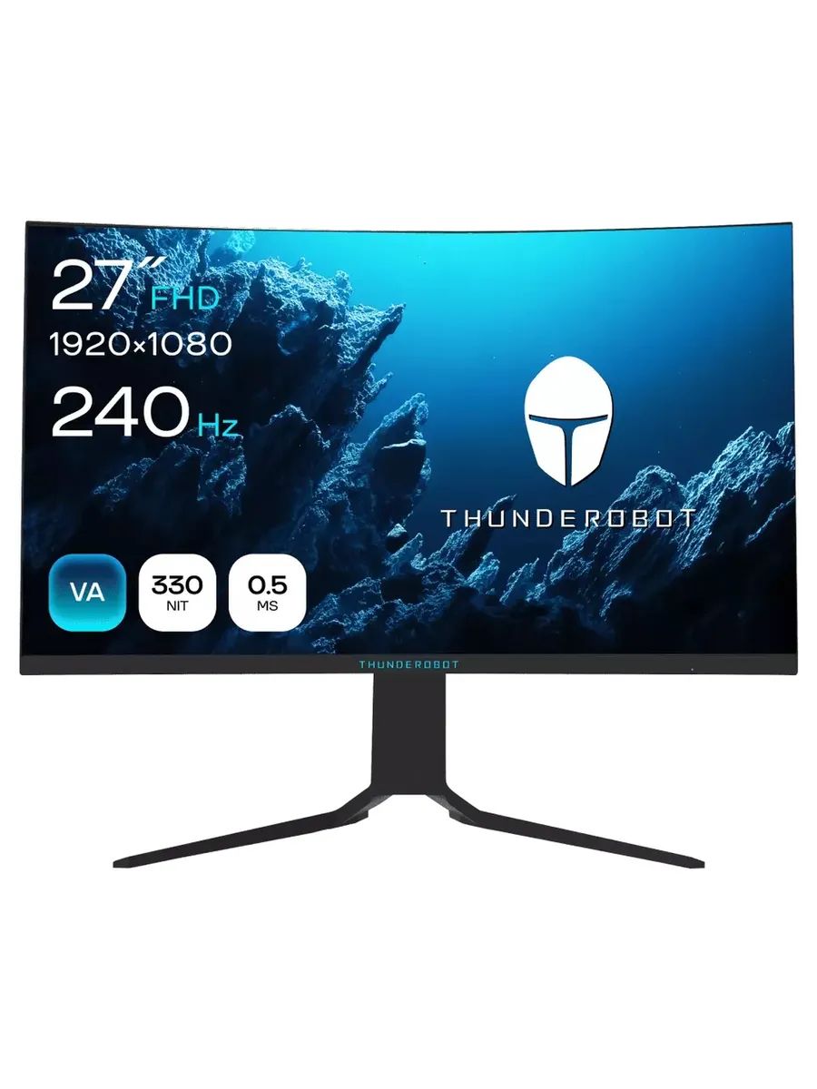 Thunderobot 27" Монитор DF27C240L (JT00EC00GRU), VA, 1920x1080 Full HD, 240 Гц, Изогнутый экран, черный