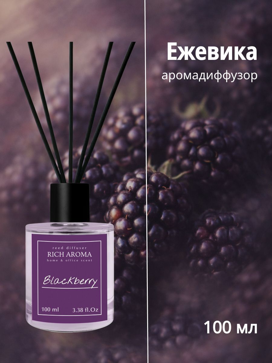 RICH AROMA Диффузор для дома с палочками Ежевика, 100 мл