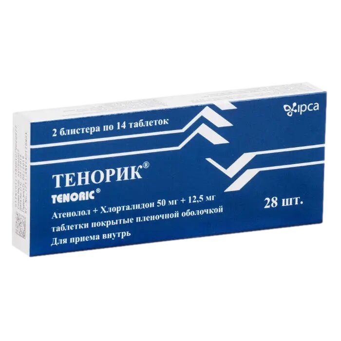 Тенорик таблетки покрыт. плен. об. 50 мг+12,5 мг 28 шт