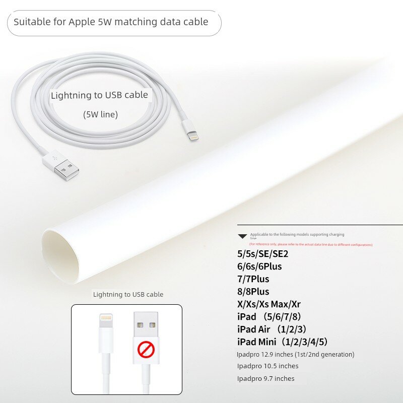 Набор оригинального кабеля Apple 5W и наушников 3.5mm 6 штук по 8 см, белый цвет для iPhone