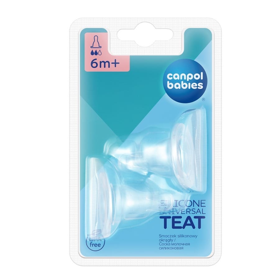 Соска Canpol babies силиконовая круглая средний поток, 6m+, 2 шт