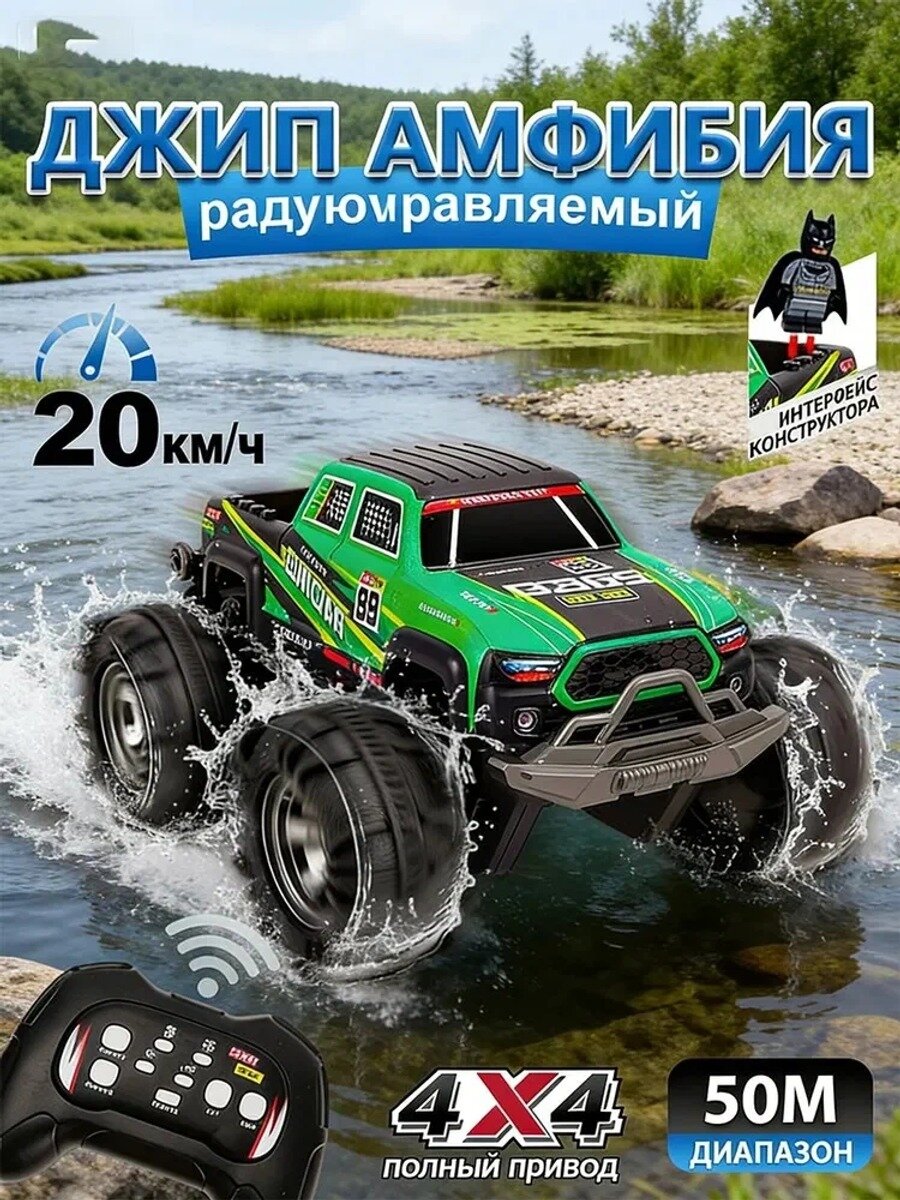 Полноприводный радиоуправляемый автомобиль масштаба 1/12 с пультом Д/У, световыми и звуковыми эффектами