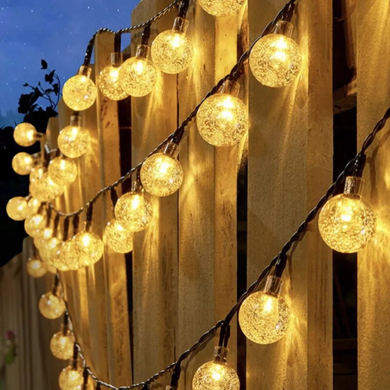 Солнечная гирлянда 100 LED, Warm, 12M