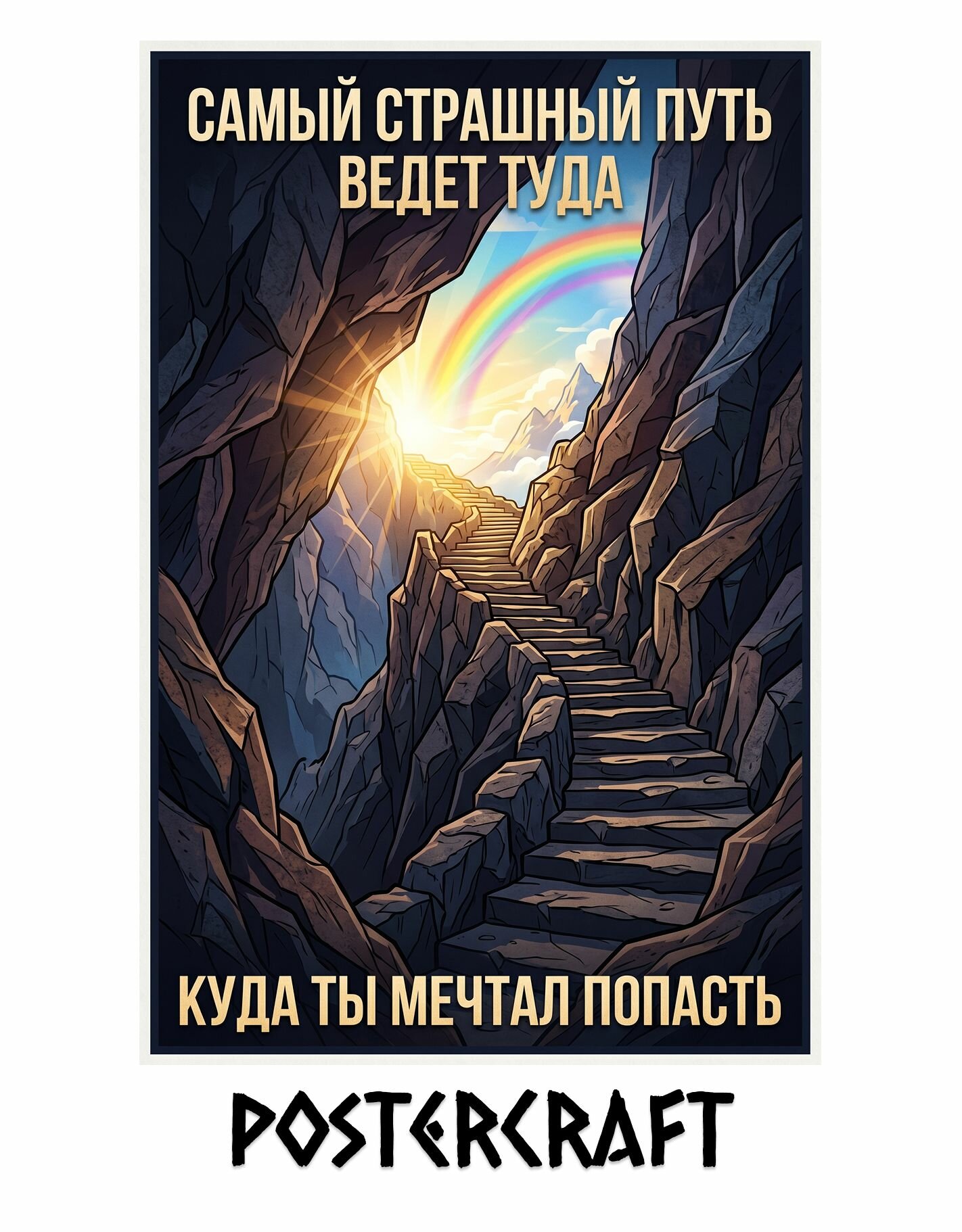Мотивационный Постер "Путь и Мечты", 29.7х42см, А3, глянцевый