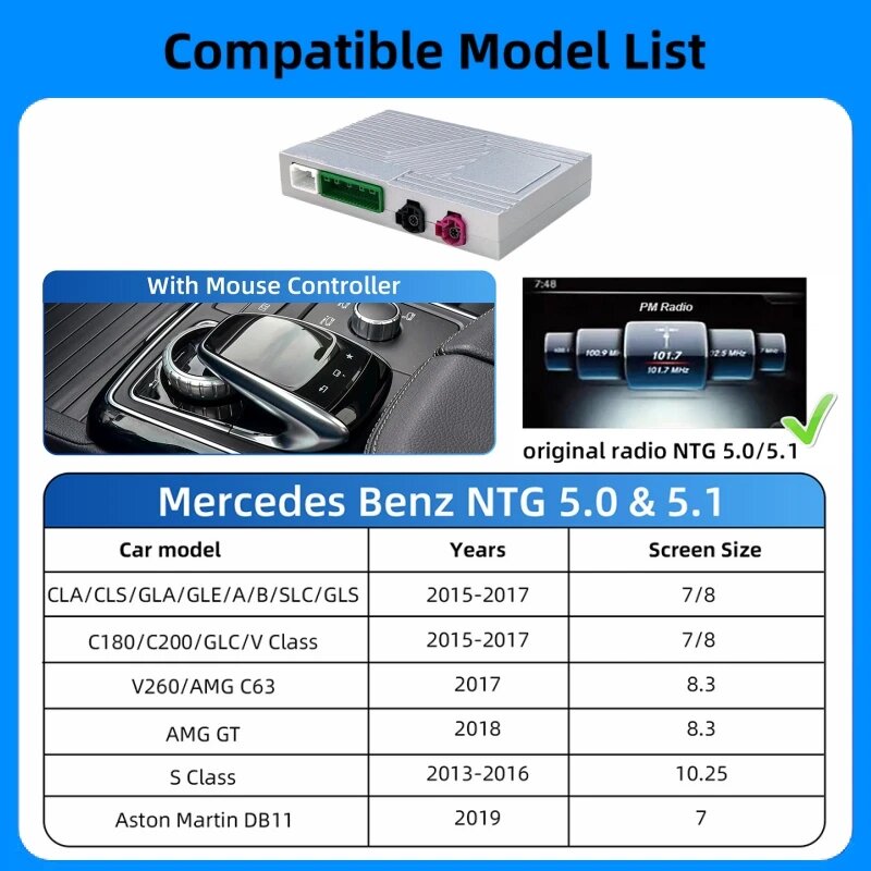 Модуль Обновления Беспроводного CarPlay Для Mercedes Benz C-класса GLC W205 V-класса W447 NTG5.0 5.1 Becker С Автоматической .