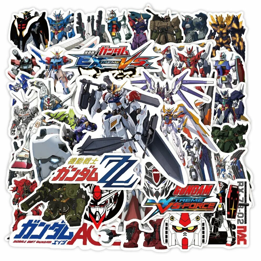 10/50 шт. GUNDAM, популярные аниме-наклейки с граффити, крутая мультяшная наклейка, багаж, телефон, гитара, скейтборд, холодильник, альбом, классическая детская игрушка