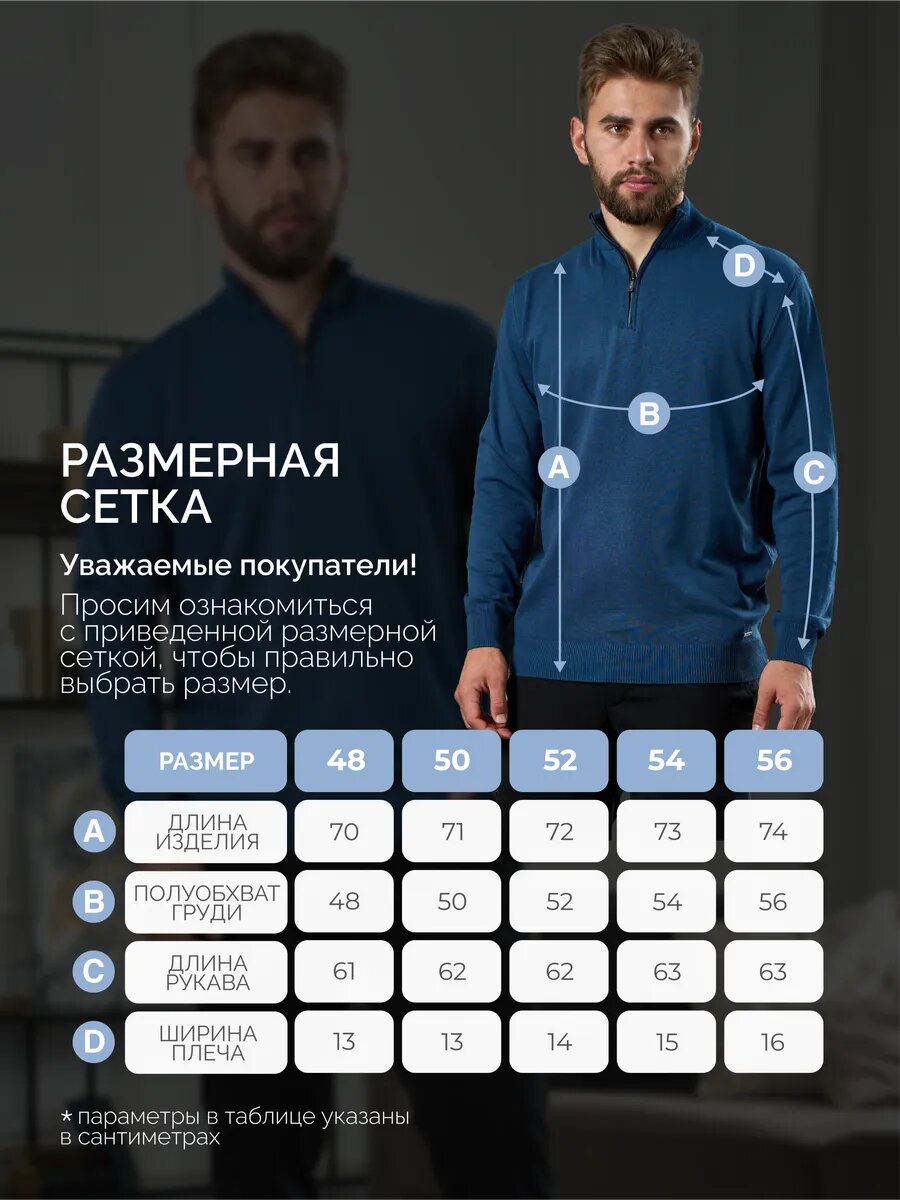 Джемпер DECADE Осень-Зима 2023, размер 56, индиго — фото 1