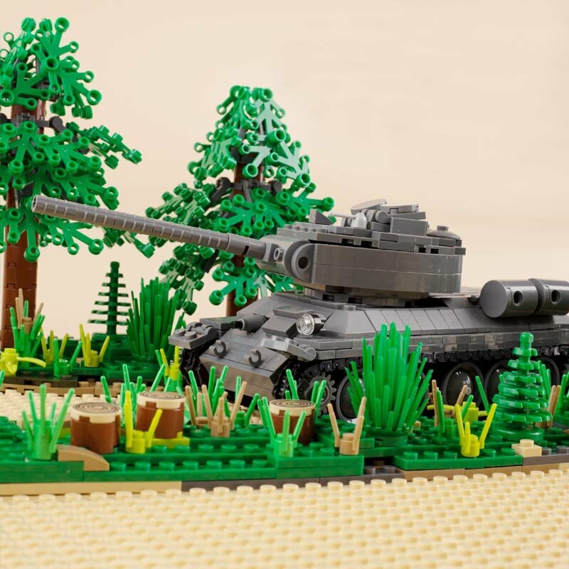 Сборная модель танка Т-34 СССР , MOC конструктор из 725 деталей, историческая реплика