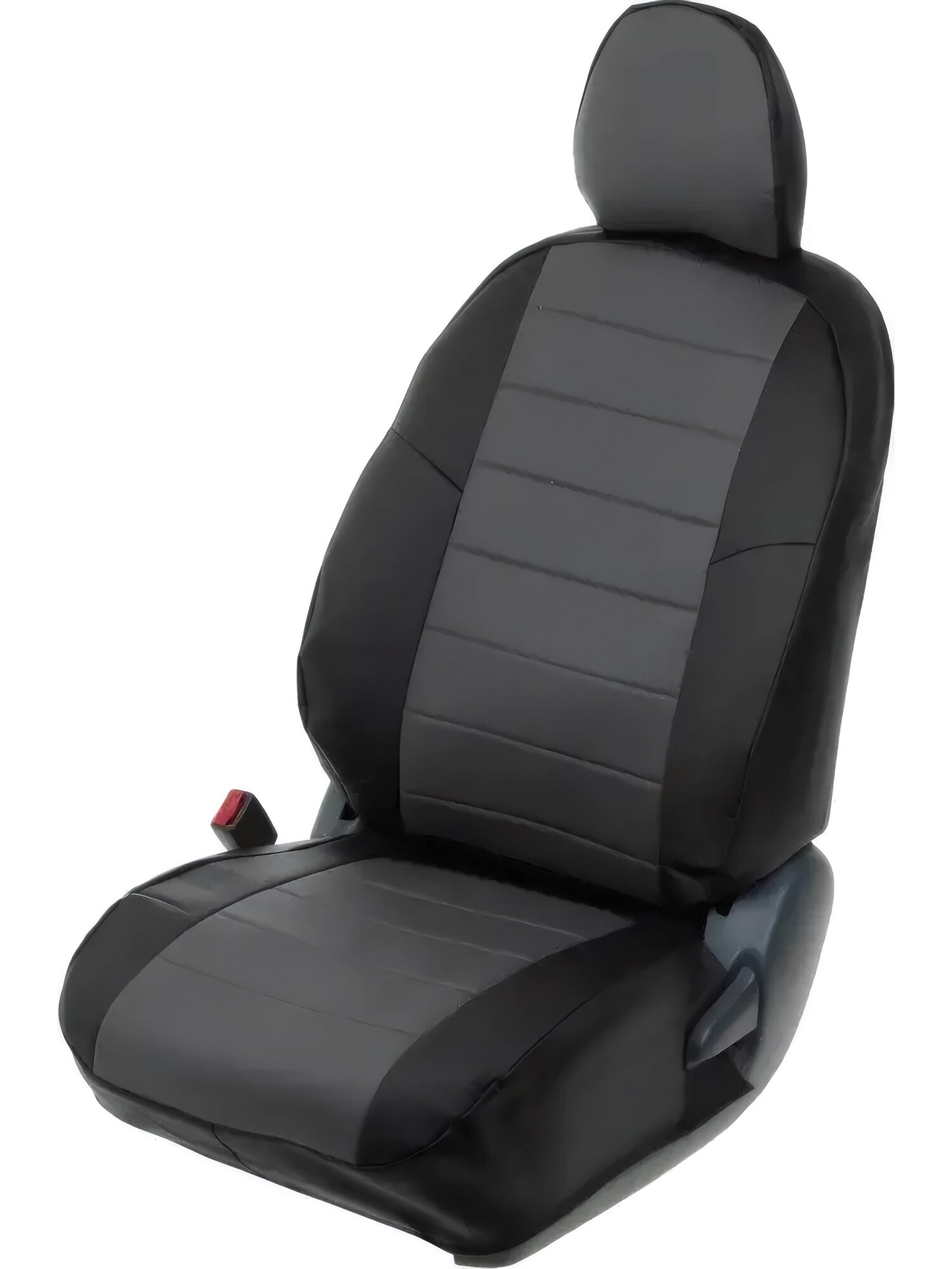Комплект автомобильных чехлов Seintex 90168 для OPEL MOKKA 2012- - рисунок полоски, черно-серого цвета, материал экокожа с перфорацией