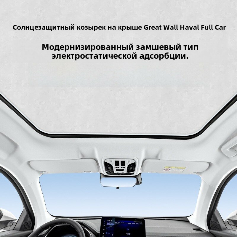 Раздельная солнцезащитная шторка для лобового стекла Haval Xiao Long MAX 2025, статическая адгезия, серо-белый цвет,