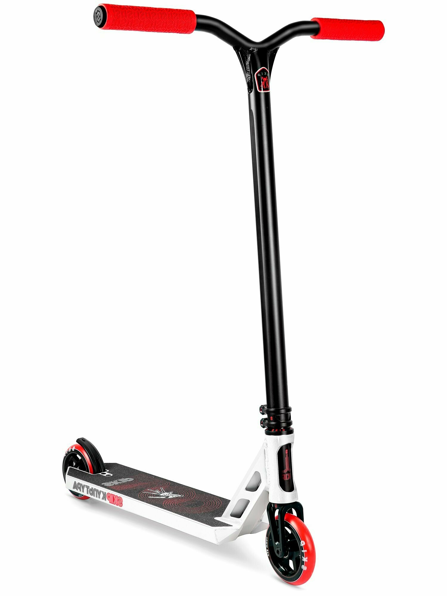 Самокат трюковой SKIP GOAT белый подростковый, алюминиевый, с подшипниками ABEC 9