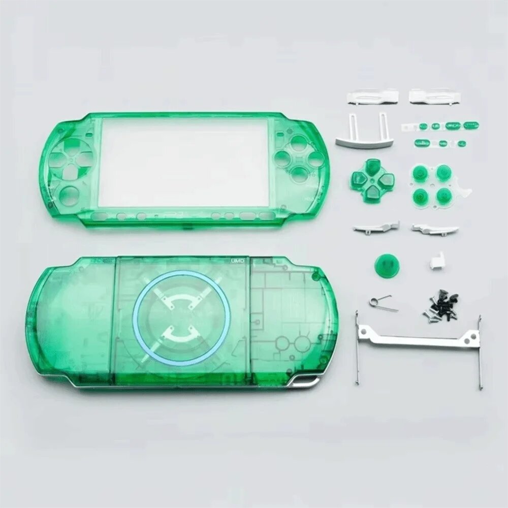 Прозрачный чехол-корпус для PSP3000 03 Зеленый, Green