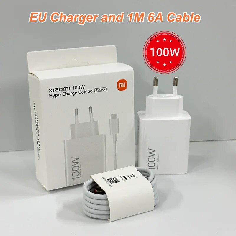Оригинальное зарядное устройство Xiaomi 100W Hyper Turbo Fast Charger с кабелем Type-C для Xiaomi 17T Pro, 17 Pro Max, 17, POCO X8 Pro Max, F8 Ultra, K90