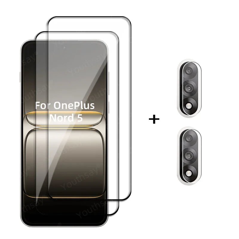 Защитное стекло для OnePlus Nord 5, 2 Glass + 2 Lens, Цвет: 2