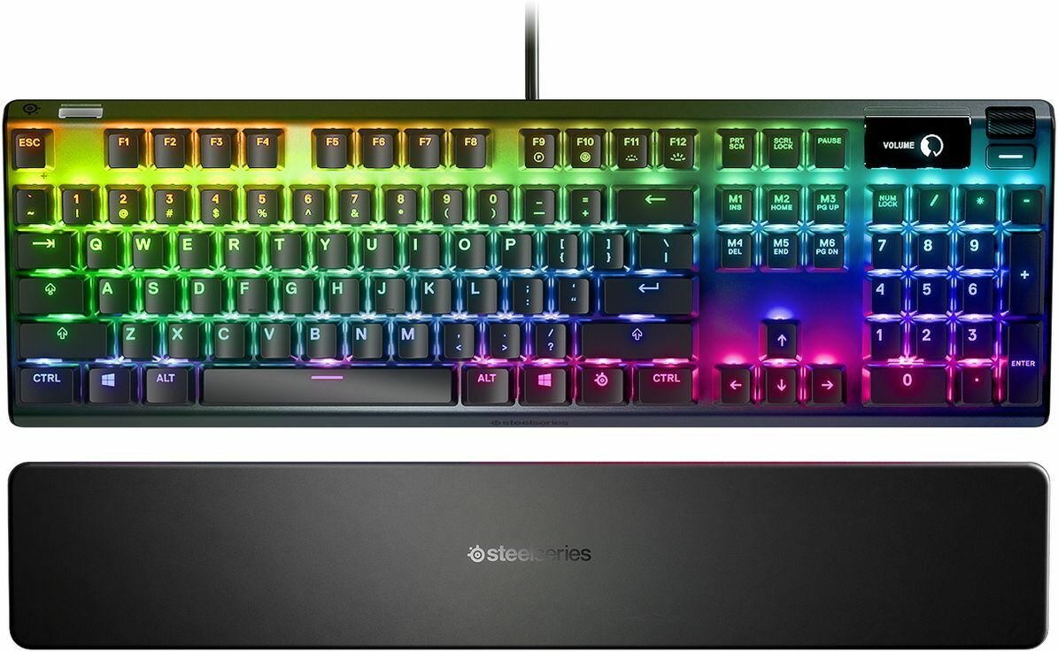 Клавиатура Steelseries Apex Pro механическая черный USB for gamer LED (подставка для запястий)