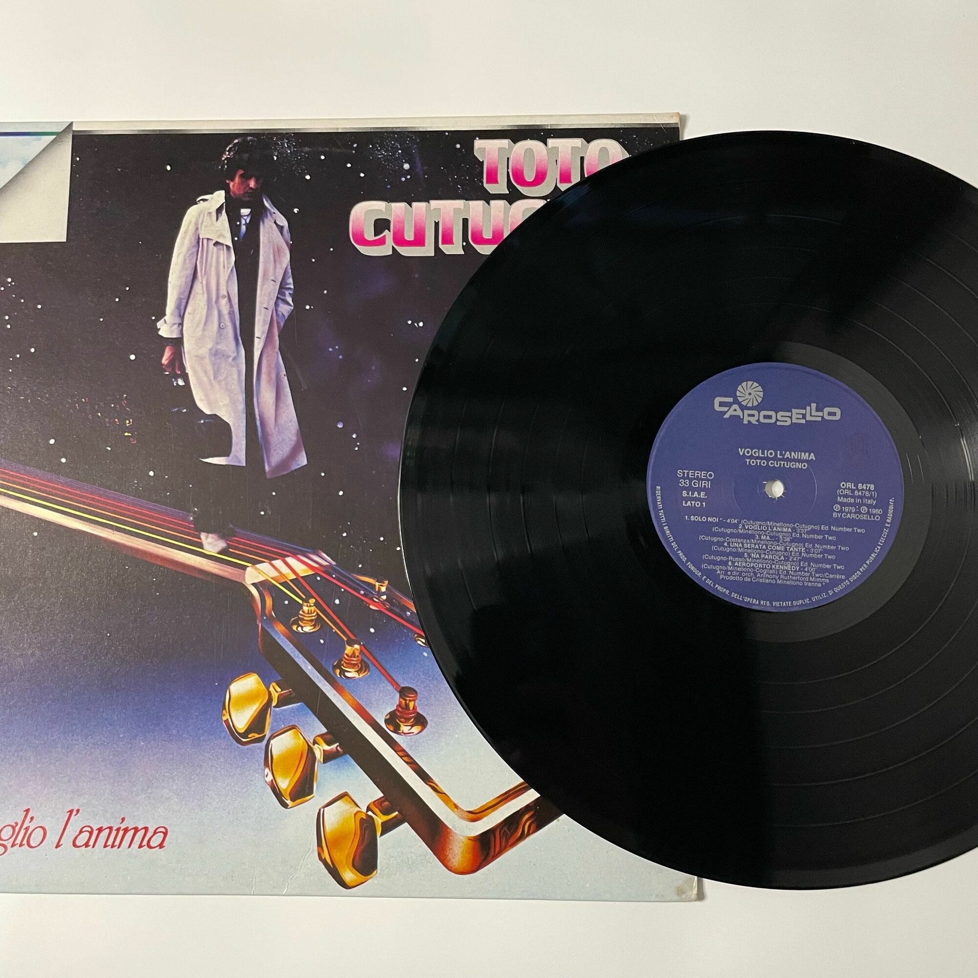 Винтажная виниловая пластинка LP Toto Cutugno Voglio L'Anima (Италия 1980) Soli