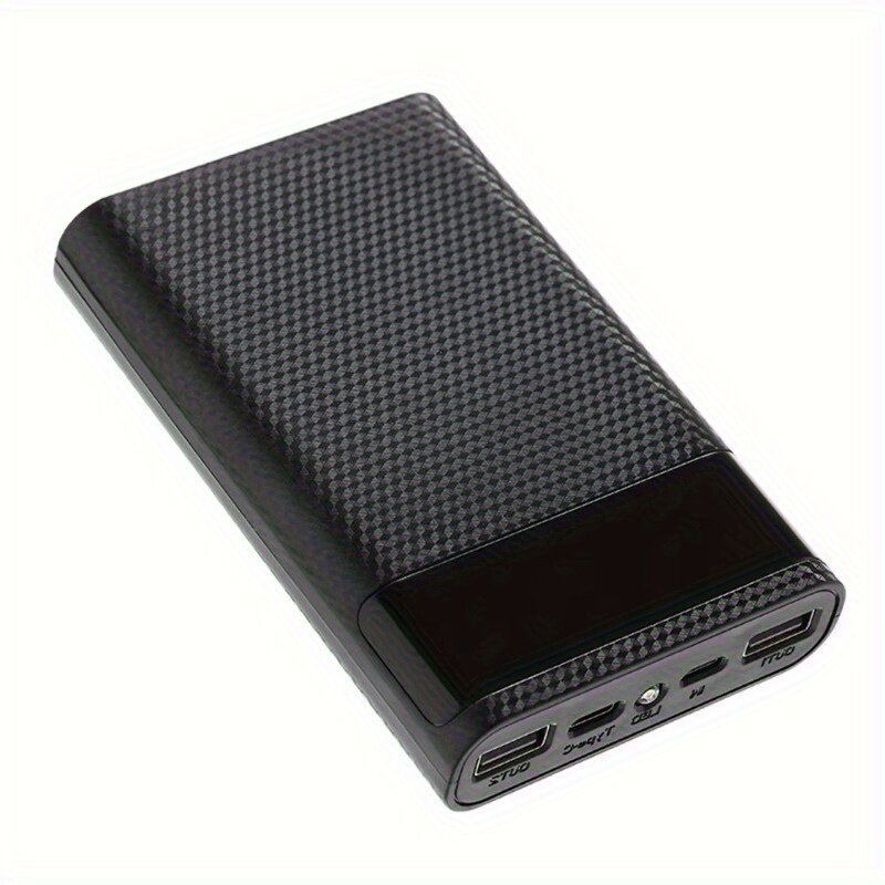 Портативный источник питания 4x18650 15000 мАч с двумя USB-выходами, черный, KA4