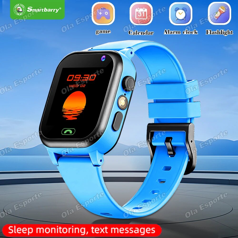 Детские умные часы 4G GPS с камерой Xiaomi Синий, Blue