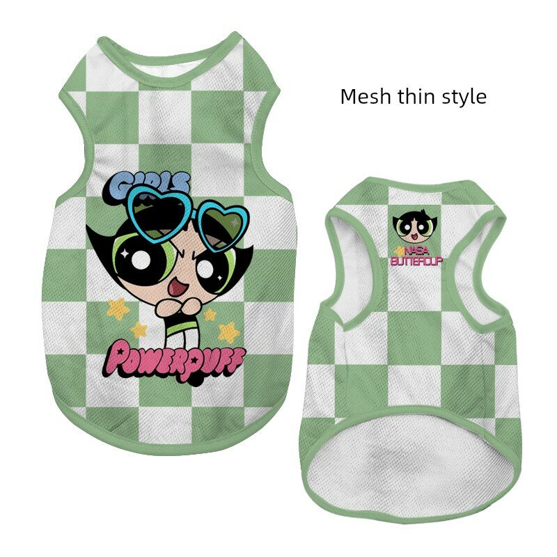 Сетчатая жилетка Powerpuff Girls x NASA для собак размера S 3-5 фунтов приблизительно