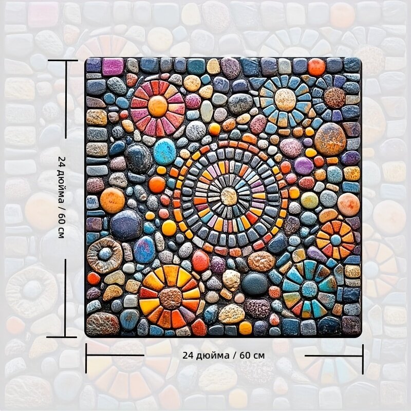 Коврик на стиральную машину с каменным рисунком, 60x60 см, из 100% полиэстера, для сушки посуды и защиты поверхностей