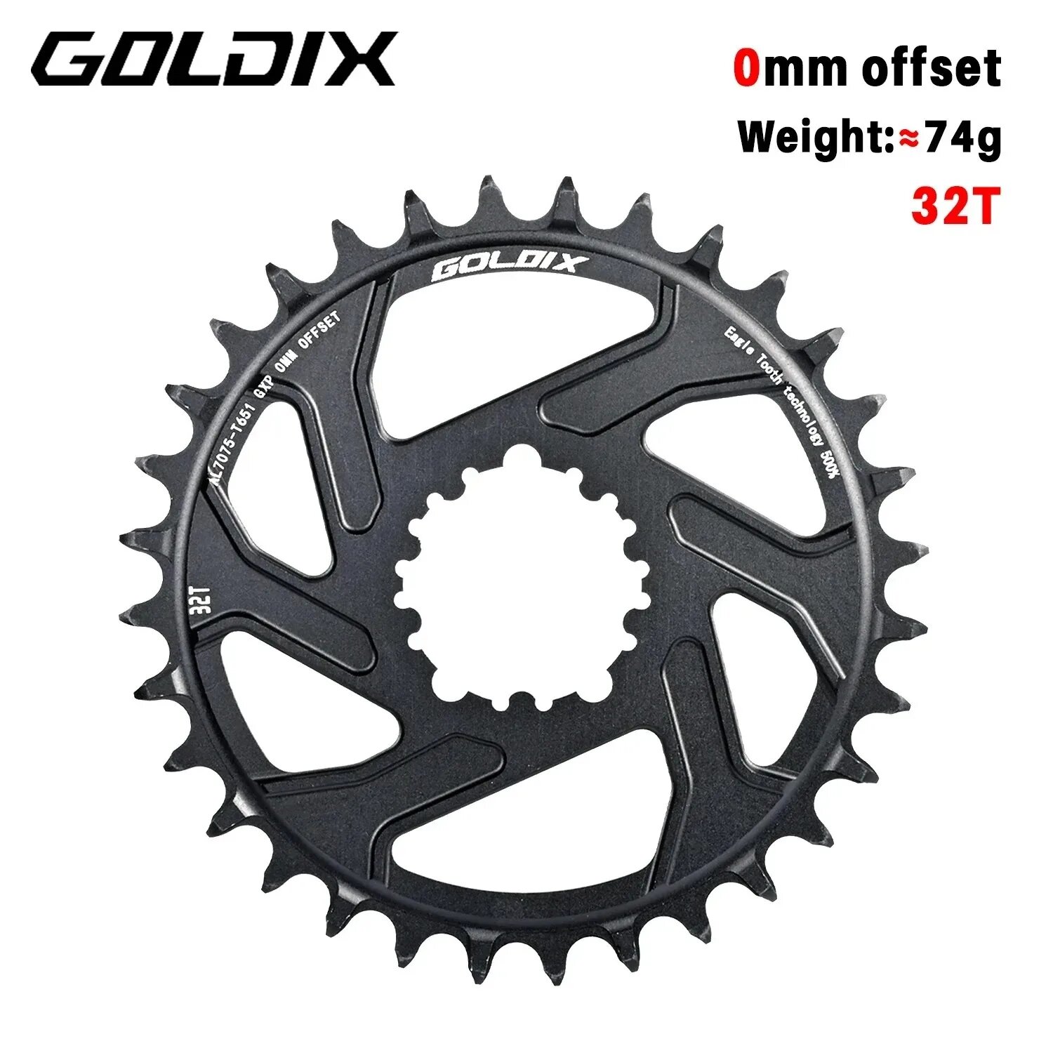 GOLDIX Велосипедная цепная звездочка MTB из алюминия 30-38 зубьев 11/12 скоростей