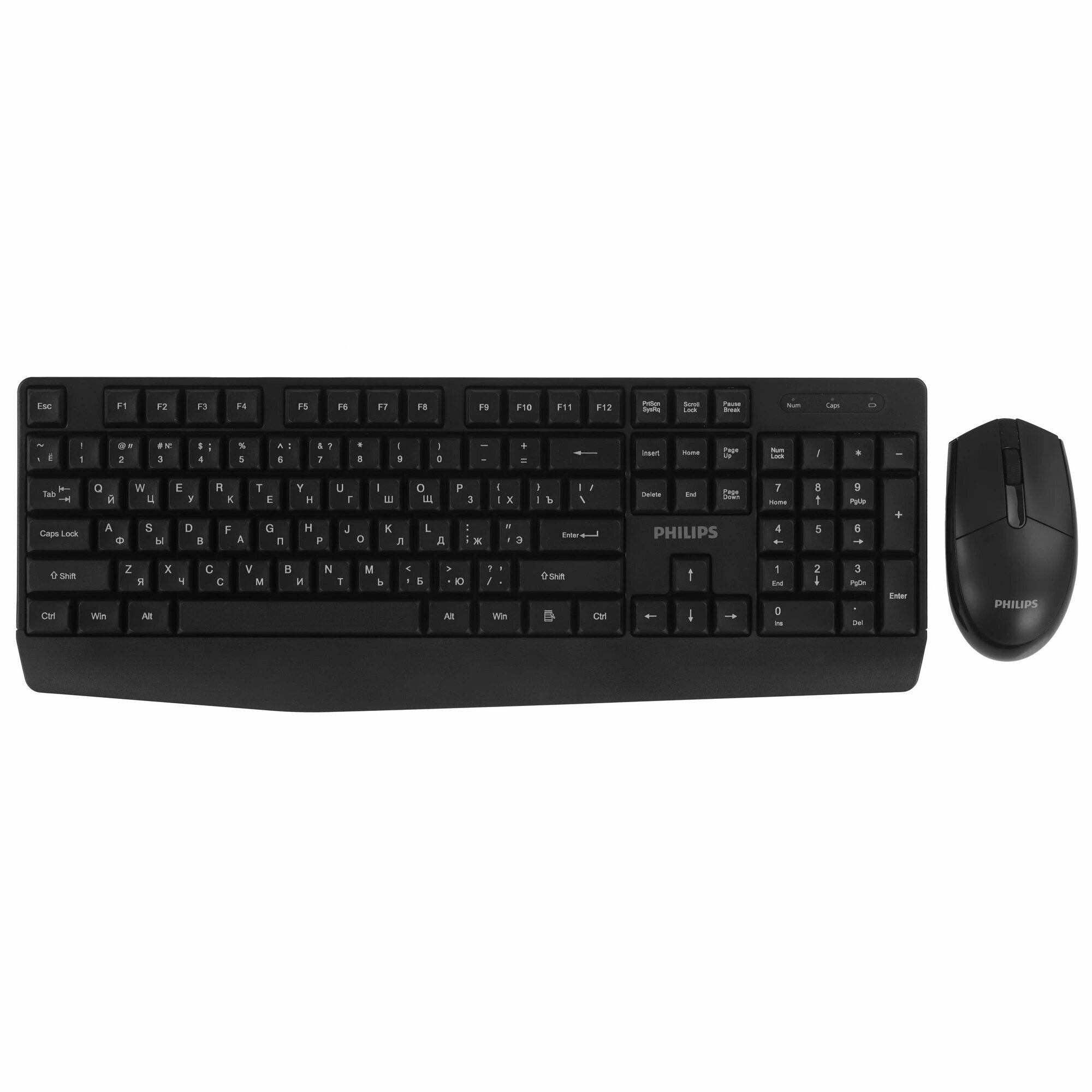 Комплект, клавиатура+мышь, Philips SPT6337 USB black