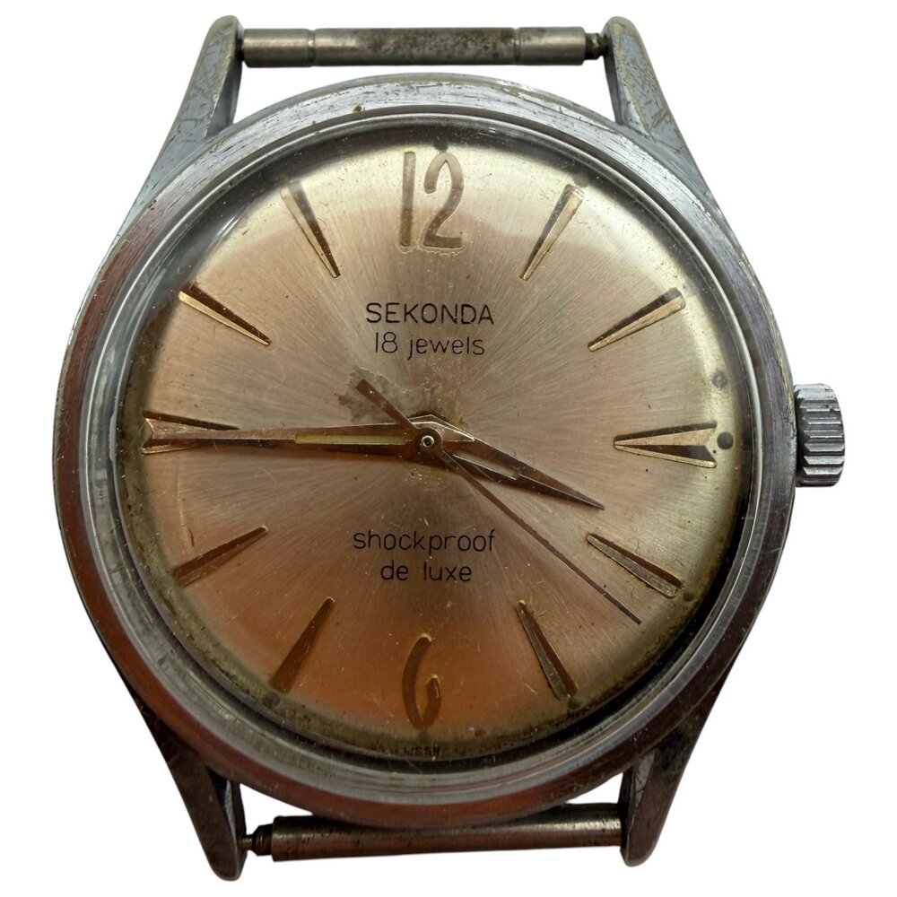 Наручные механические часы "2209 - Sekonda de Luxe, 18 камней" 1980-1990 гг. ЧЗ Восток, СССР