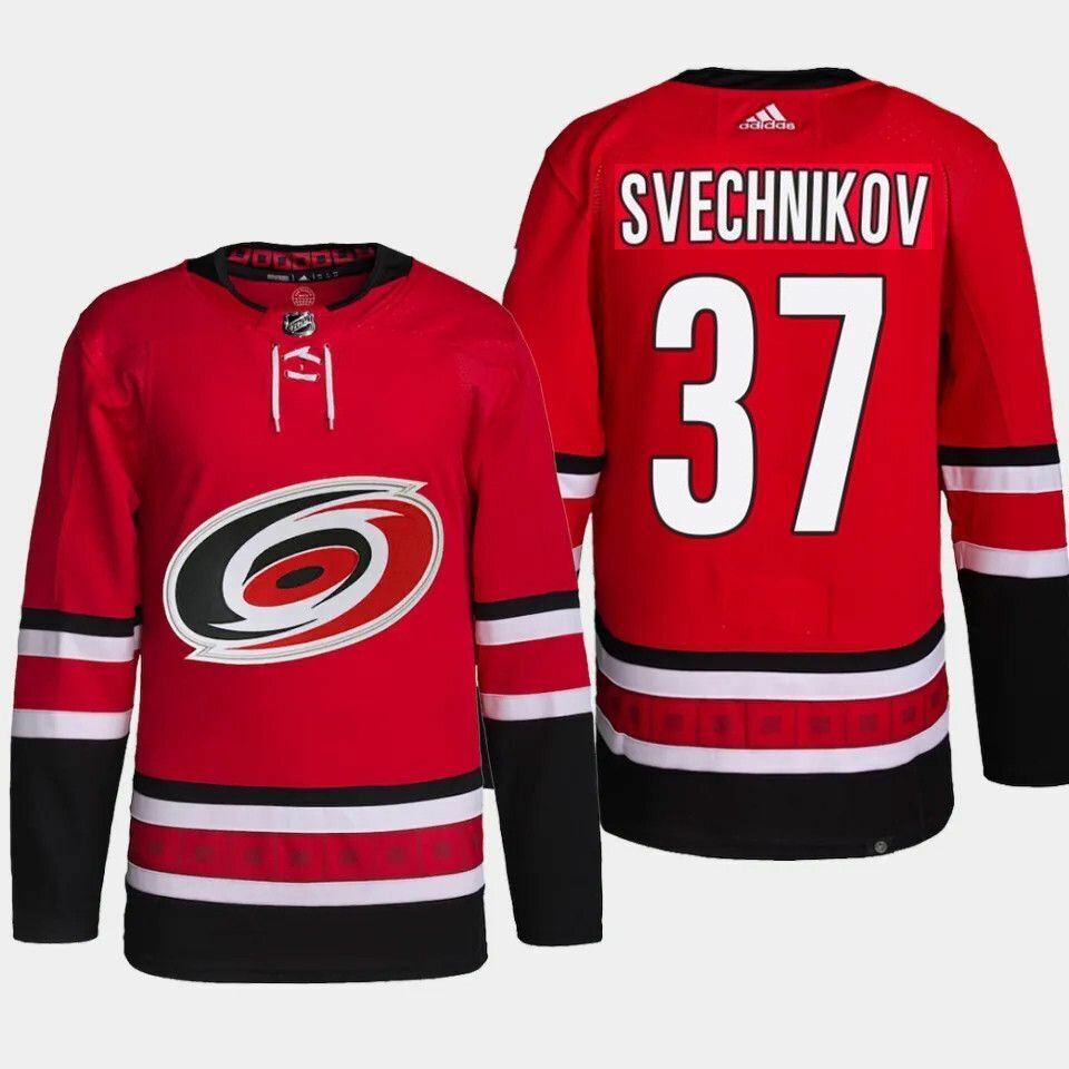 NHL джерси хоккейная Каролина Харрикейнз Carolina Hurricanes Jersey 37 Andrei Svechnikov с номером 37 хоккейный свитер