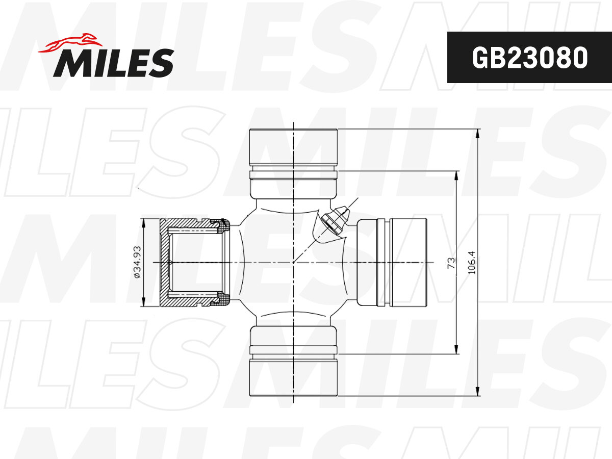 MILES Шарнир, карданный вал GB23080