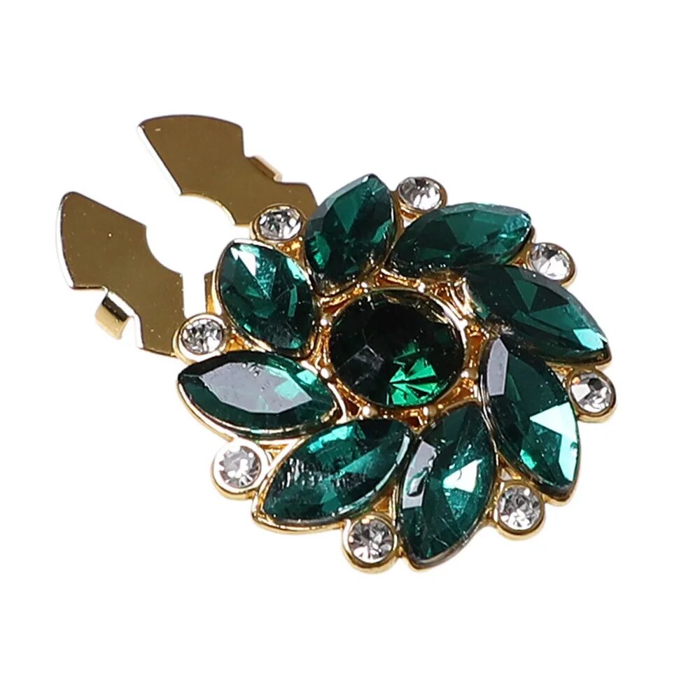 Накладки на пуговицы с кристаллами Green-12.5mm