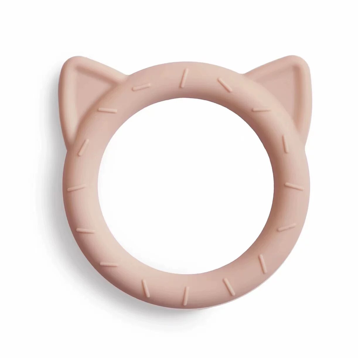 Mushie Натуральная резиновая зубная игрушка в форме кошки розовый, кат блюш 72 мм детский успокаивающий и захват, для