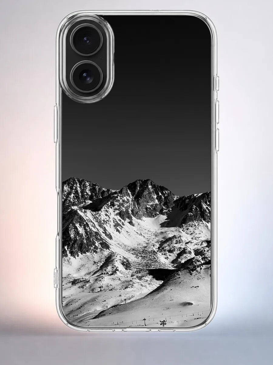 Чехол iPhone 16 горный хребет силиконовый прозрачный