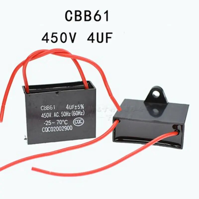 1 шт, конденсатор двигателя CBB61, 450 в, 4 мкФ, 450V 4uF 4mF