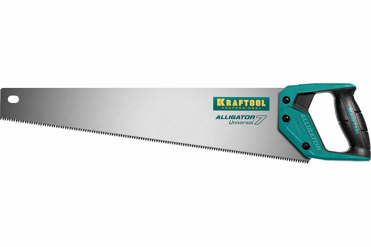 Ножовка KRAFTOOL Alligator 7 универсальная, 500 мм, 7 TPI, 3D зуб, 15004-50_z01