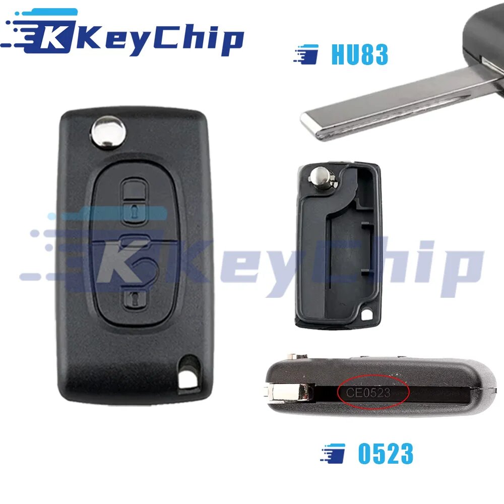 KeyChip Pro ключ для Citroen Peugeot HU83 CE0523