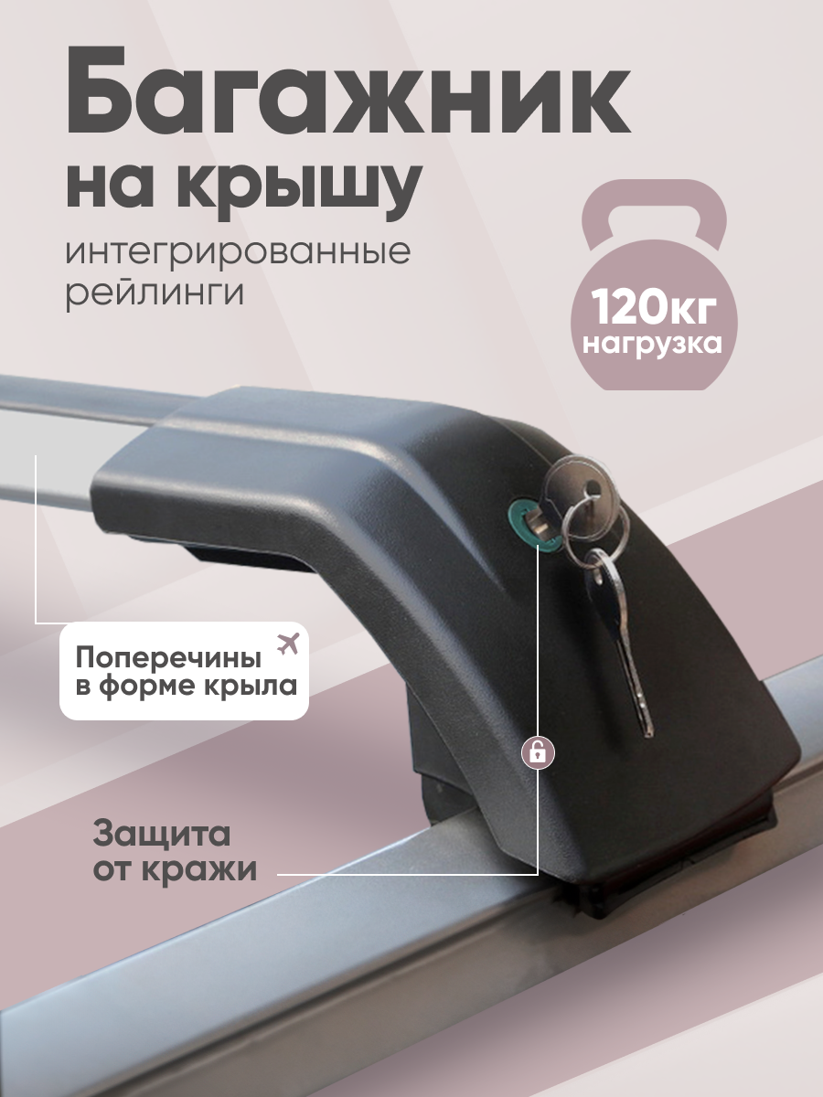 Багажник на интегрированные рейлинги универсальный Shark