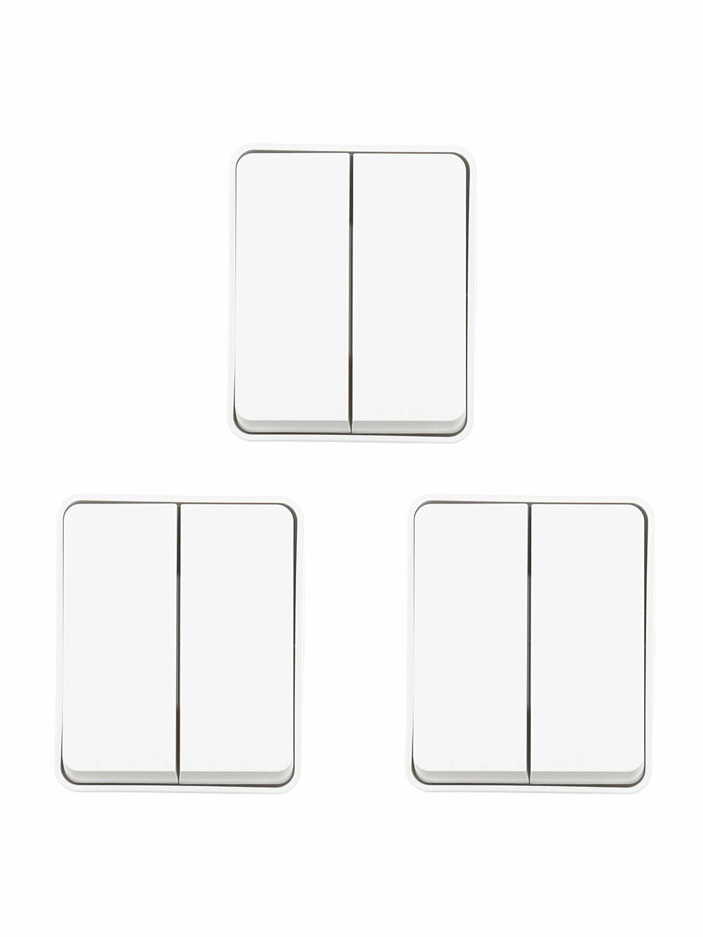 Выключатель Systeme Electric AtlasDesign Profi54 двухклавишный накладной белый (ATN540151) (3 шт.)