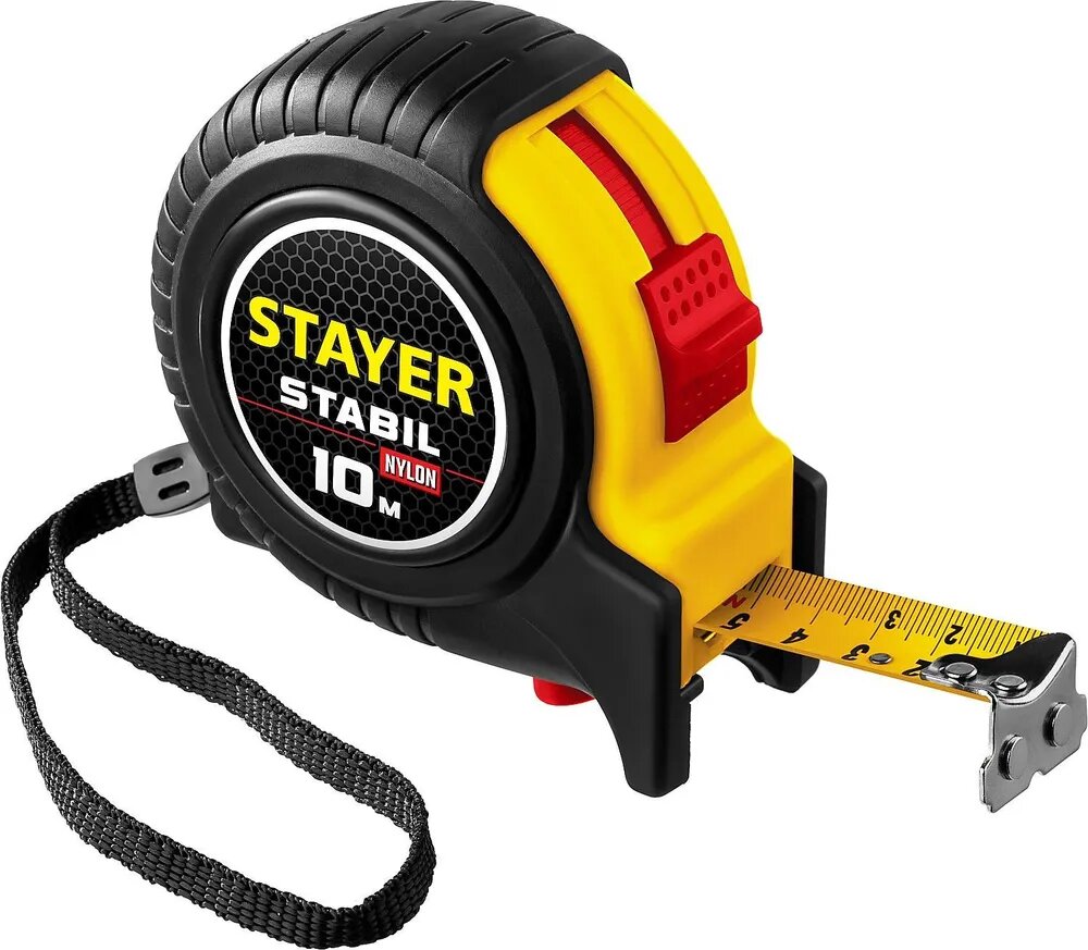 Профессиональная рулетка с двухсторонней шкалой STAYER Stabil 10м х 25мм, (34131-10)