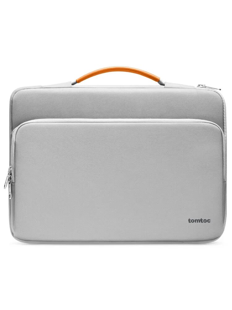 Сумка Tomtoc Defender A14 для ноутбука 14", MacBook Pro 14 2021-2023 на молнии, с усиленными углами и мягкой подкладкой, с ручкой для переноски, светло-серая