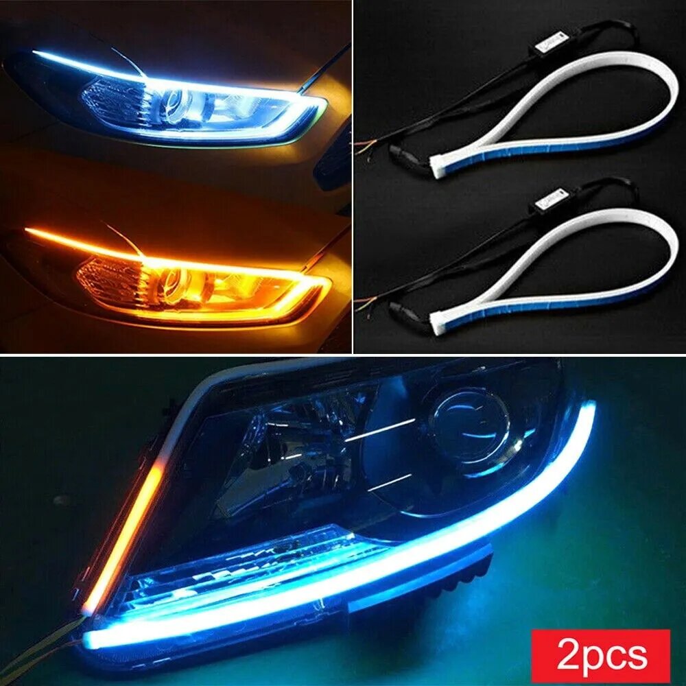 Лампа автомобильная светодиодная гибкая LED лента PPP296822001, 2 шт, разноцветная