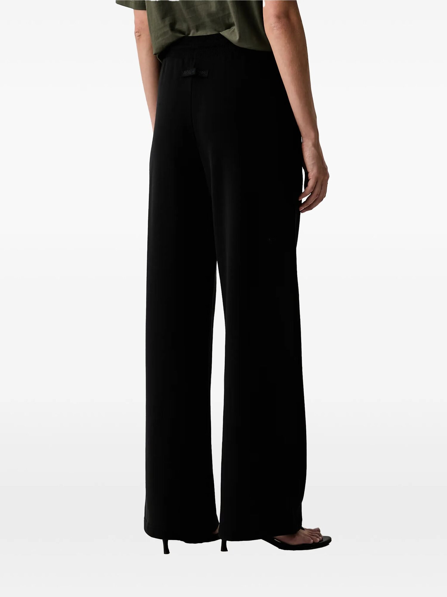 Брюки PATRIZIA PEPE Drawstring-waist logo-patch track pants, размер 38, черный — фото 1