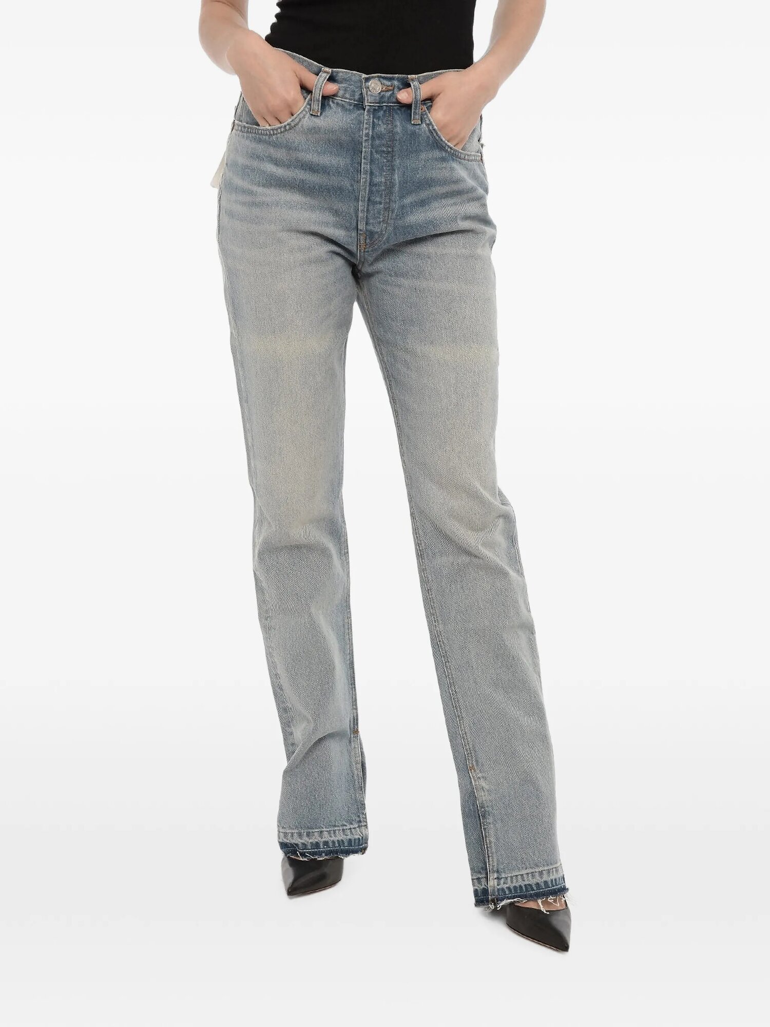 Джинсы Straight-leg split-ankle jeans 