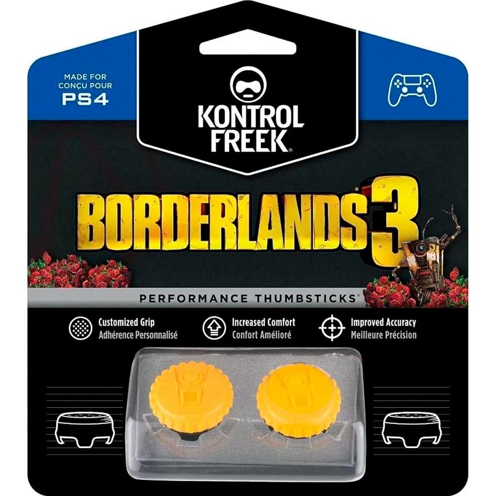 Низкие накладки на стики KontrolFreek Borderlands 3 для геймпада DualShock PS4 (жёлтый) Жёлтый