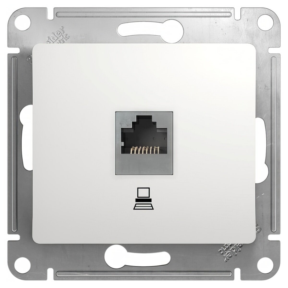 Розетка компьютерная 1 пост SCHNEIDER ELECTRIC Glossa RJ45 категория 5 белый