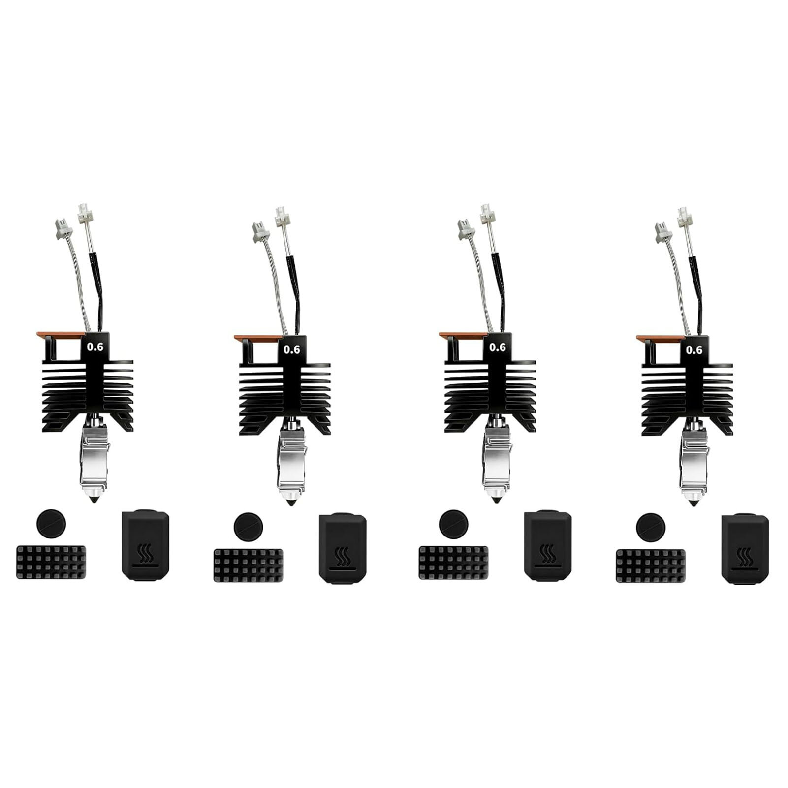 4 комплекта 3D-принтера Hotend Kit, подходит для Snapmaker U1, аксессуары, керамический блок 48 Вт, нанопокрытие с высоким расходом, обновленное сопло 0,6 мм