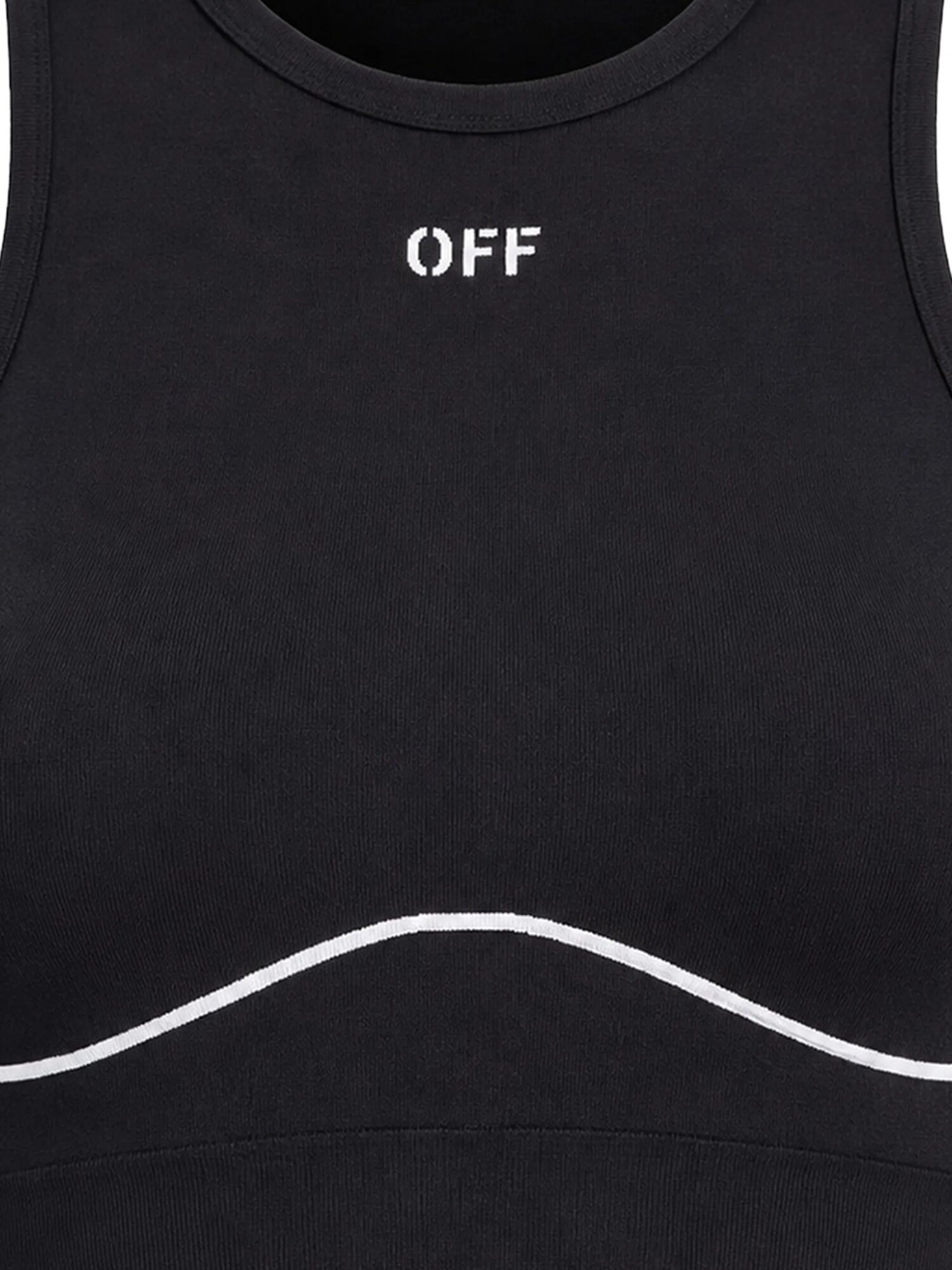 Топ Off-White Logo-print cropped top, размер 40, черный — фото 1