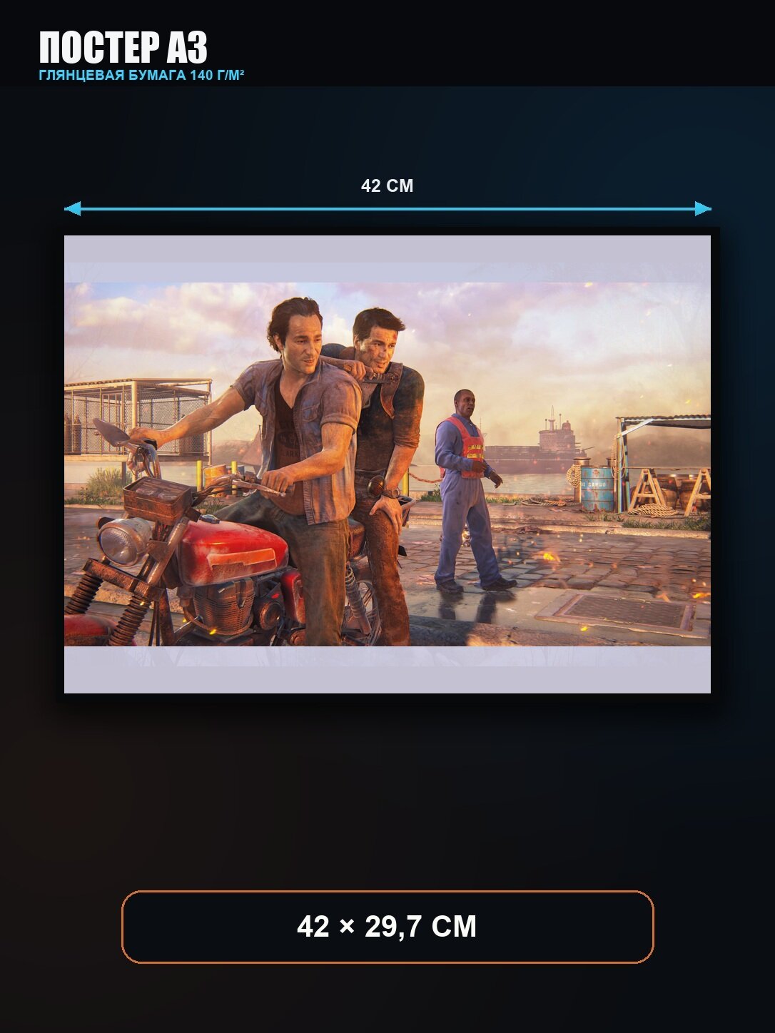 Плакат Uncharted Герои — атмосфера культовой игры A3